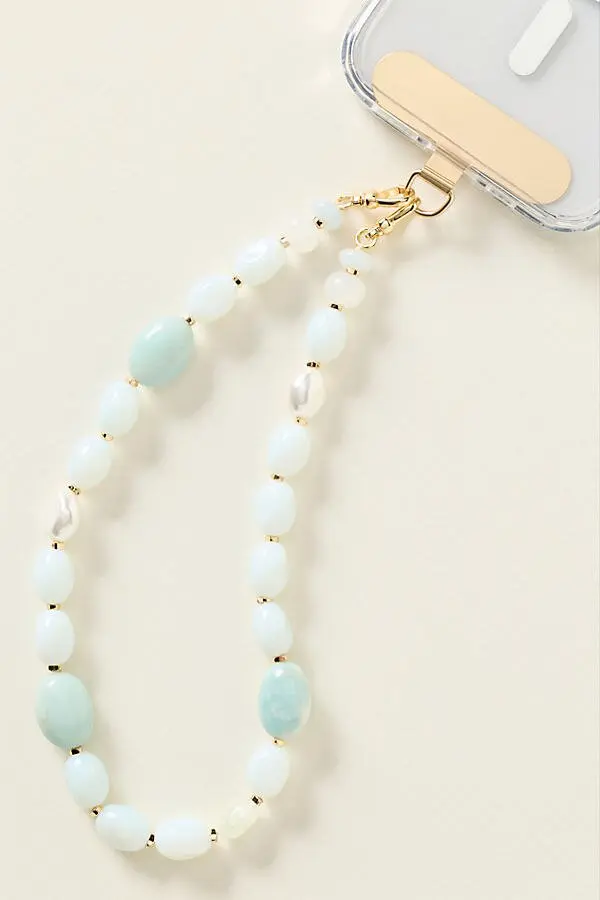 Anthropologie Beaded Phone Chain - Blue