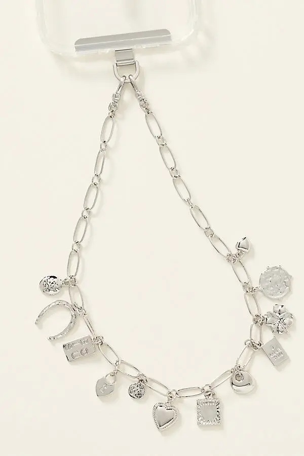 Anthropologie Charm Phone Chain - Silver