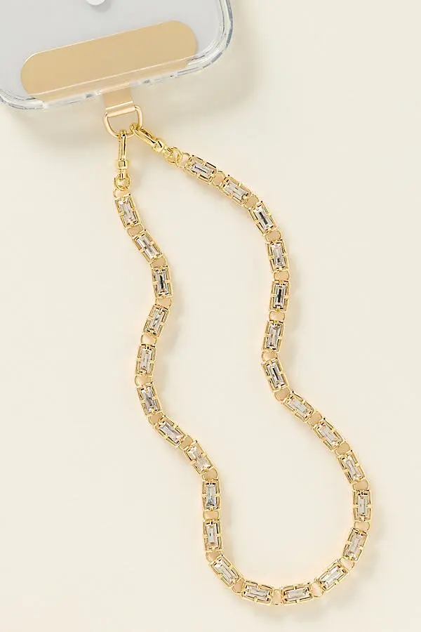 Anthropologie Crystal Phone Chain - Gold