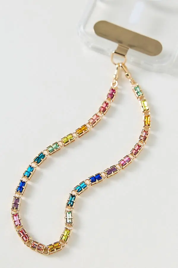 Anthropologie Crystal Phone Chain - Rainbow