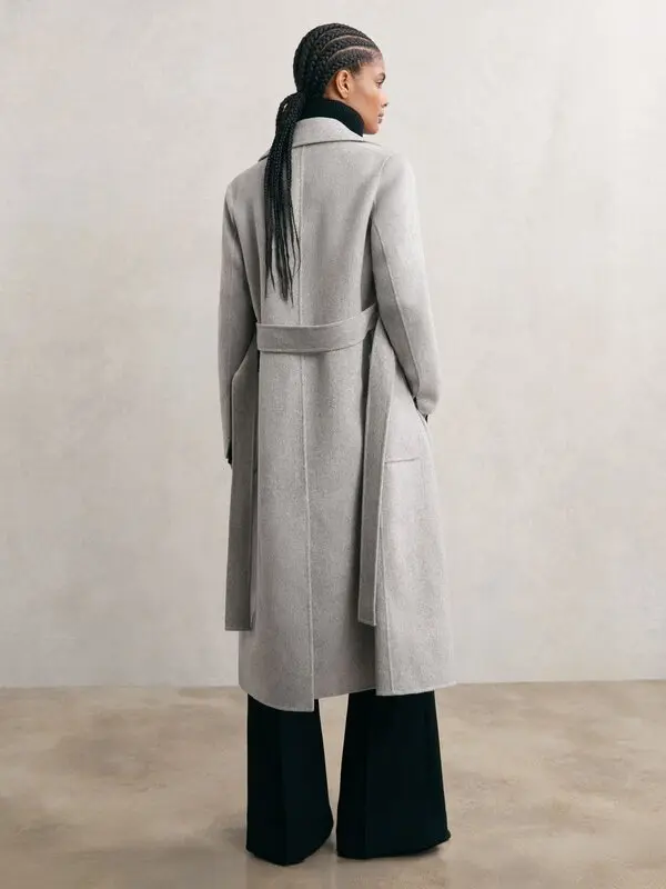 REISS Lucia Wool-blend Double-breasted Coat - Grey