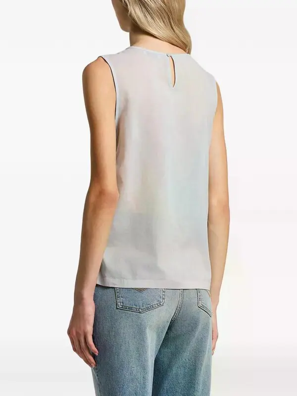 Peserico Drawstring Layered Top - Blue