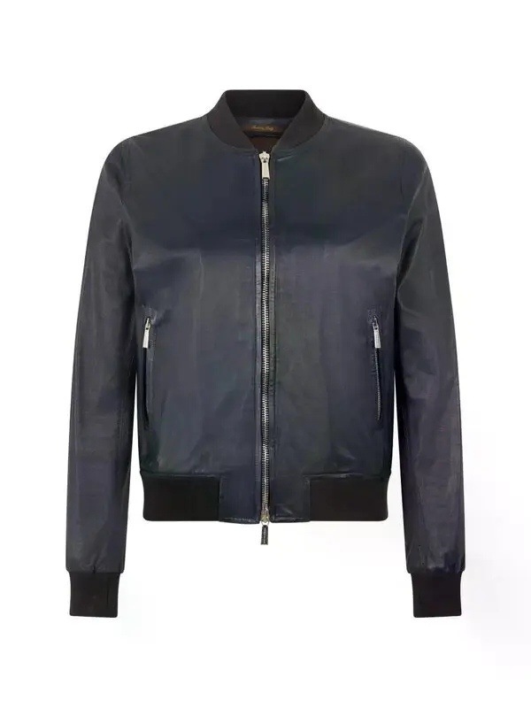 MOORER Leather Bomber Jacket