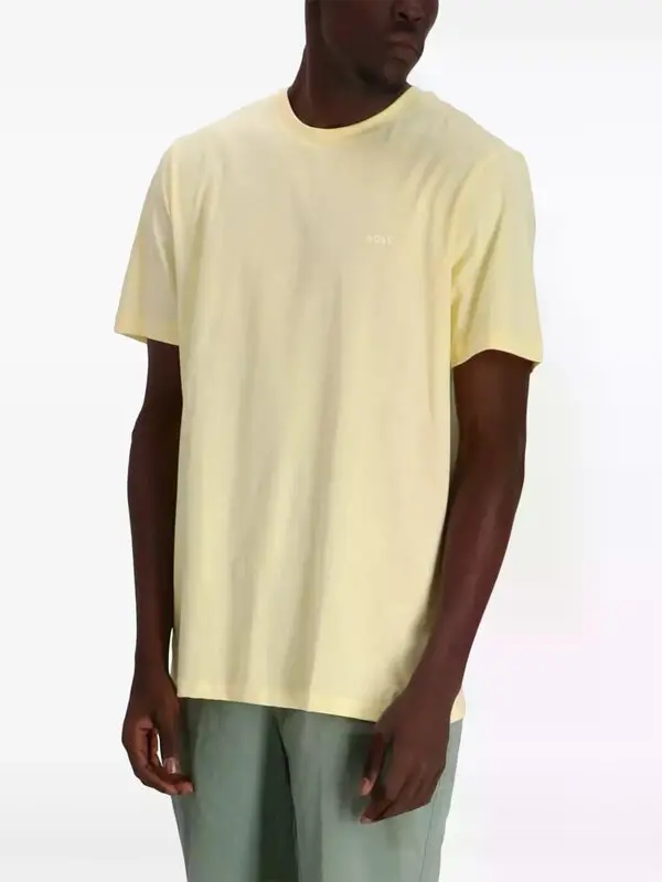 BOSS Cotton-jersey T-shirt With Logo Detail - Yellow