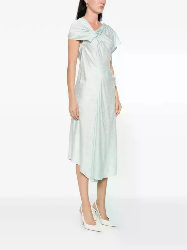 Victoria Beckham Asymmetric Twist Midi Dress
