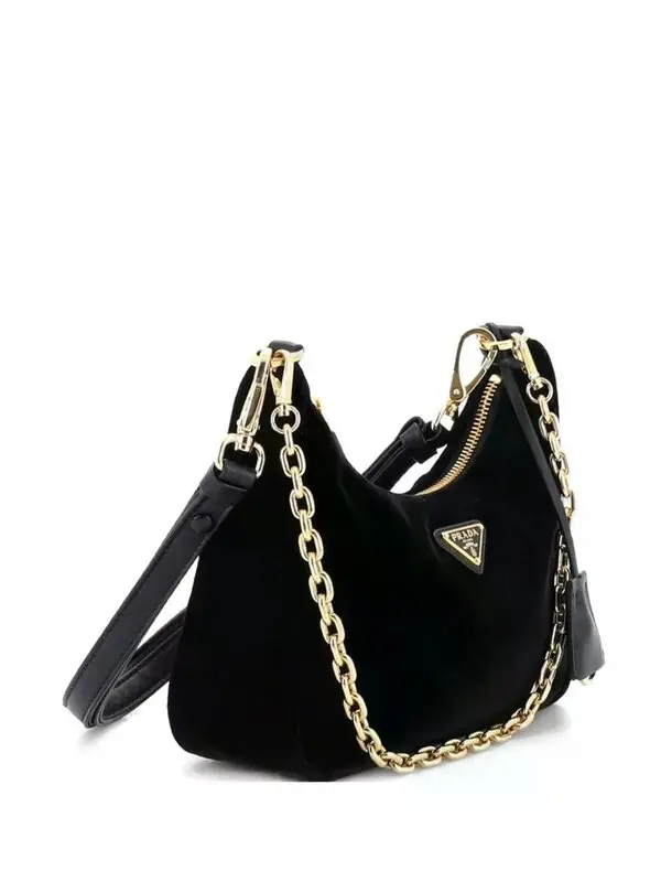 Prada Re-edition Velvet Mini Shoulder Bag - Black