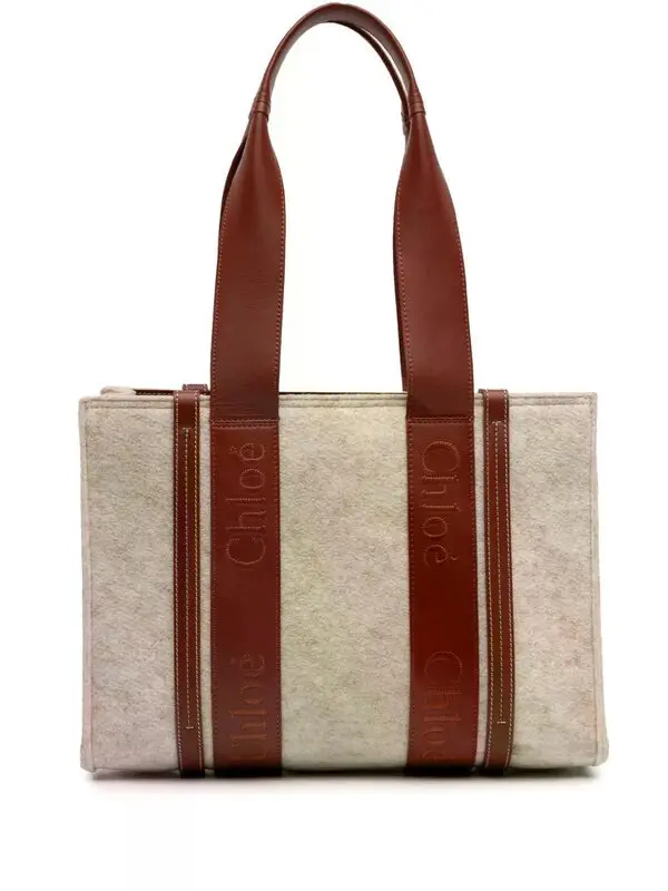 Chloé Medium Felt Woody Tote Bag - Brown