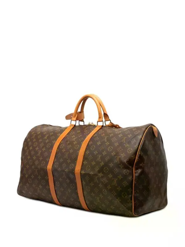 LOUIS VUITTON 1991 Monogram Keepall 60 Travel Bag - Brown