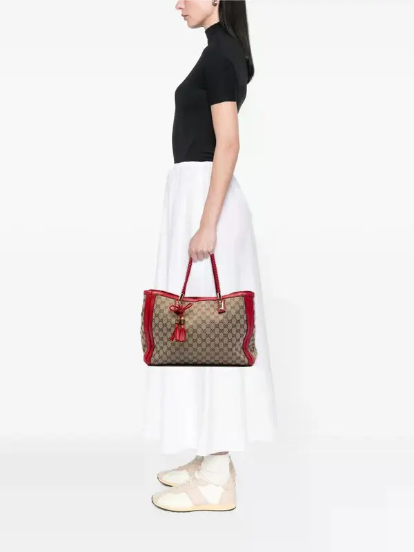 Gucci Medium Gg Canvas Bella Tote Bag - Red