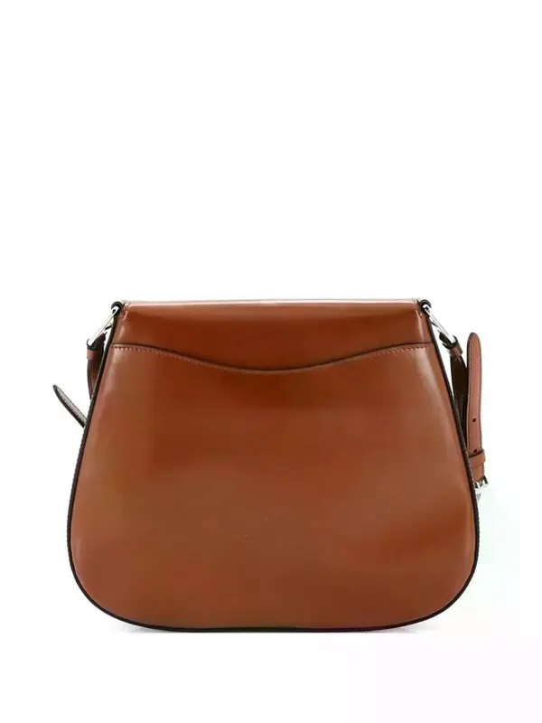 Prada Cleo Flap Spazzolato Leather Large Shoulder Bag - Brown