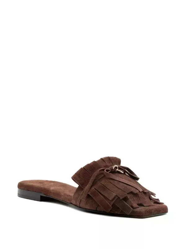 DONNARÌ Fringed Square Toe Sandals