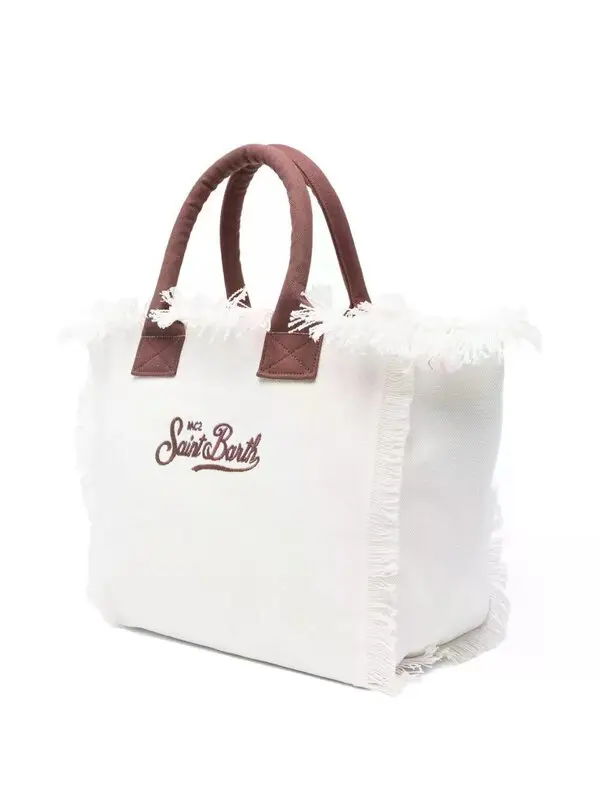 MC2 SAINT BARTH Vanity Fringed Tote - White