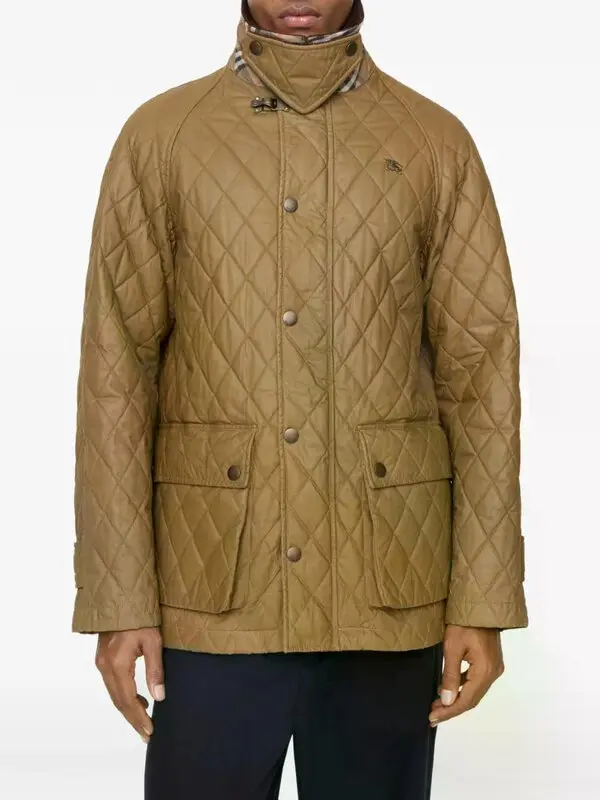 Burberry Quilted Barn Jacket With Corduroy Collar