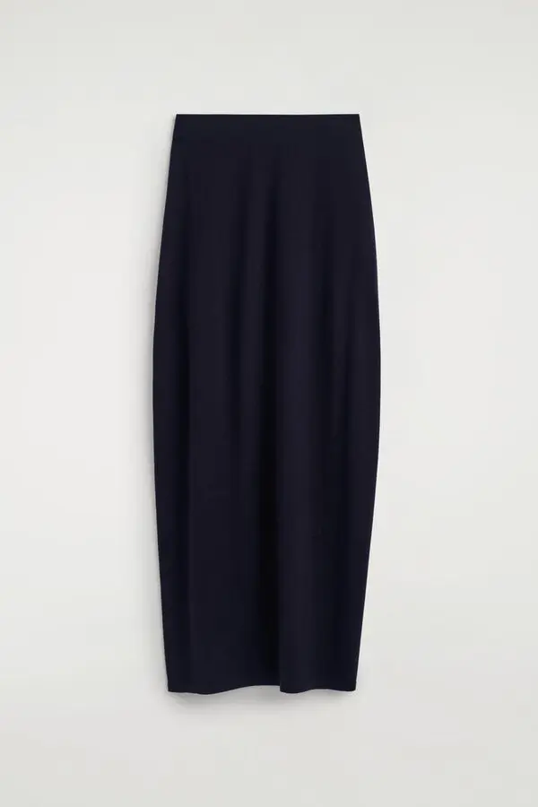 Cos Rounded Merino Wool Midi Skirt