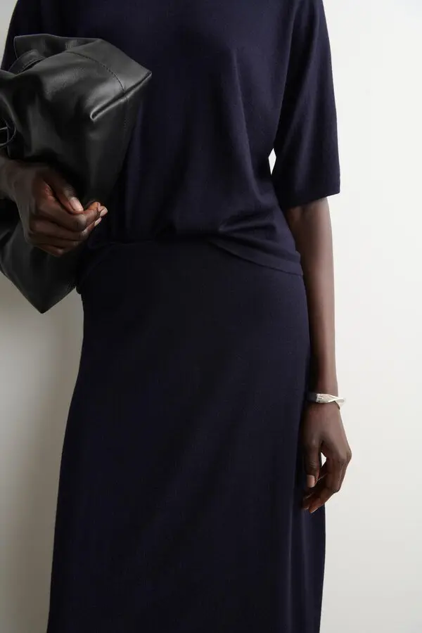 Cos Rounded Merino Wool Midi Skirt
