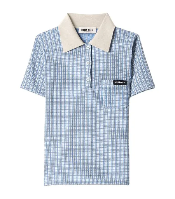 Miu Miu Cashmere-silk Polo Shirt
