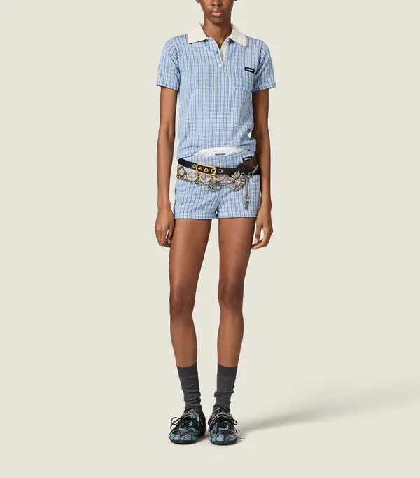 Miu Miu Cashmere-silk Polo Shirt