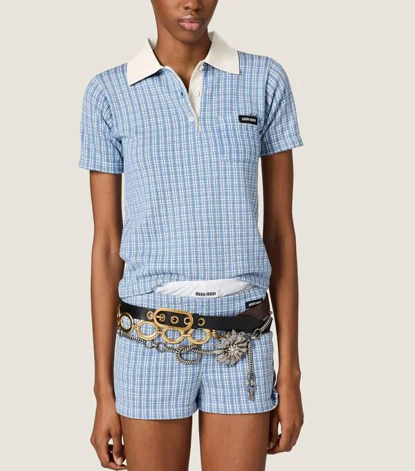 Miu Miu Cashmere-silk Polo Shirt