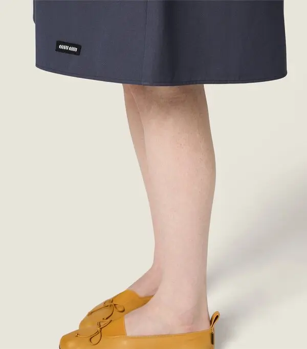 Miu Miu Cotton Poplin Midi Skirt - Grey