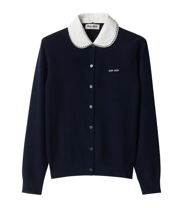 Miu Miu Cashmere Cardigan With Logo