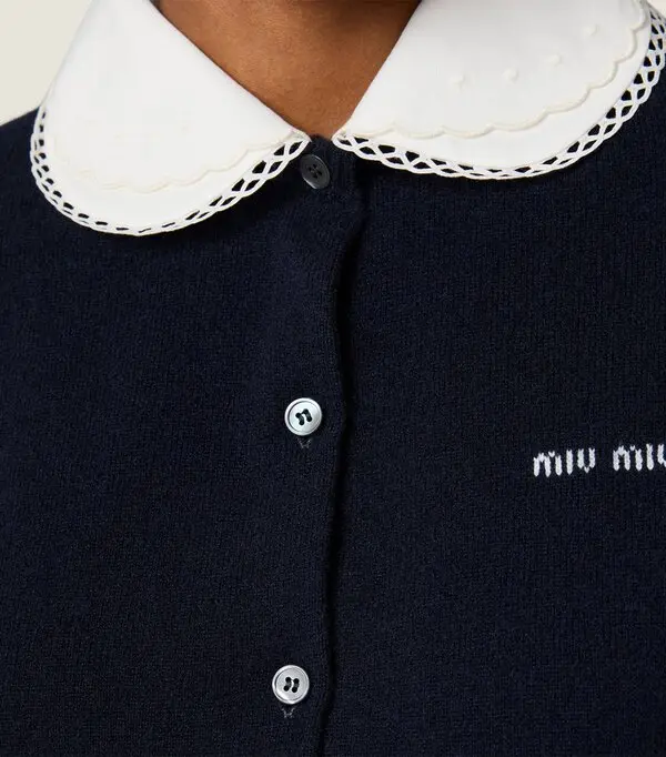 Miu Miu Cashmere Cardigan With Logo
