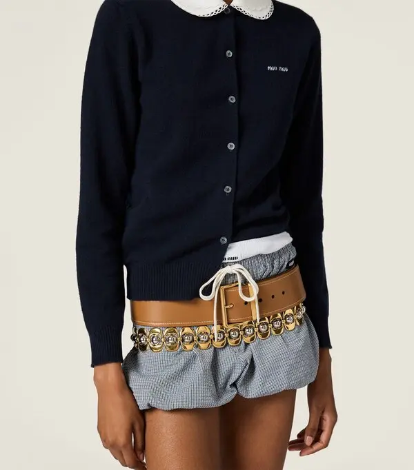 Miu Miu Cashmere Cardigan With Logo