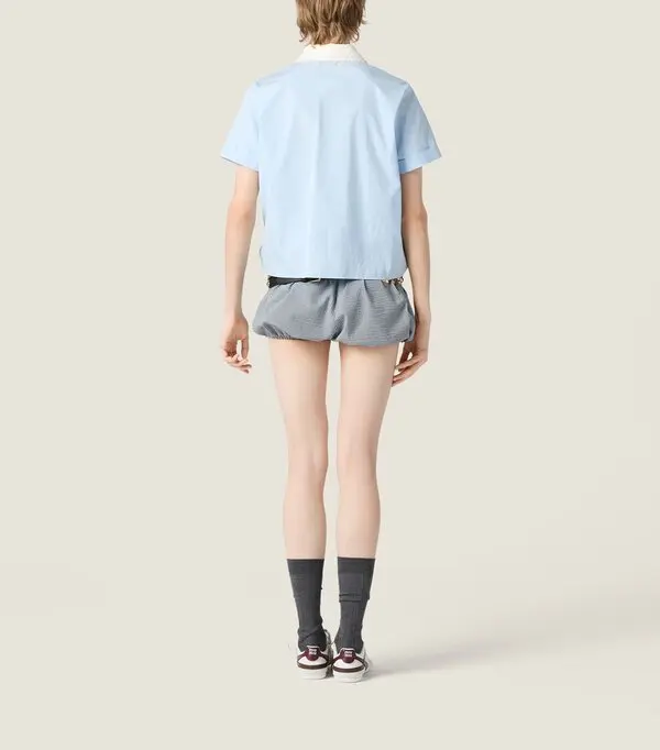 Miu Miu Cotton Poplin Shirt With Logo