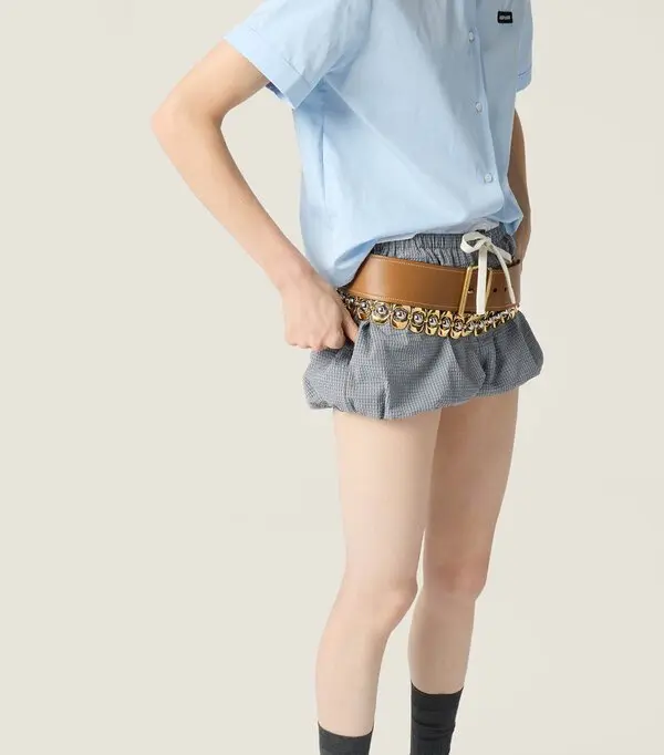 Miu Miu Cotton Poplin Shirt With Logo