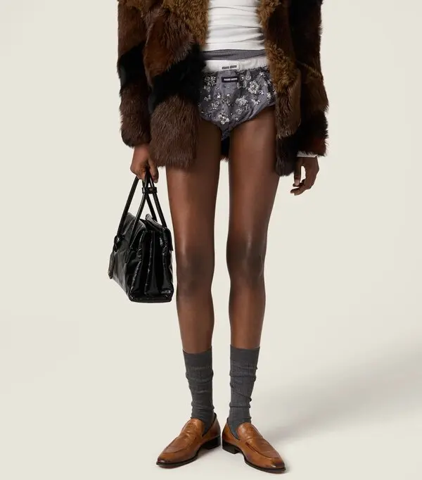 Miu Miu Embellished Cotton-blend Briefs