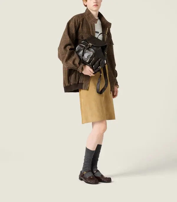 Miu Miu Waxed Suede Mini Skirt