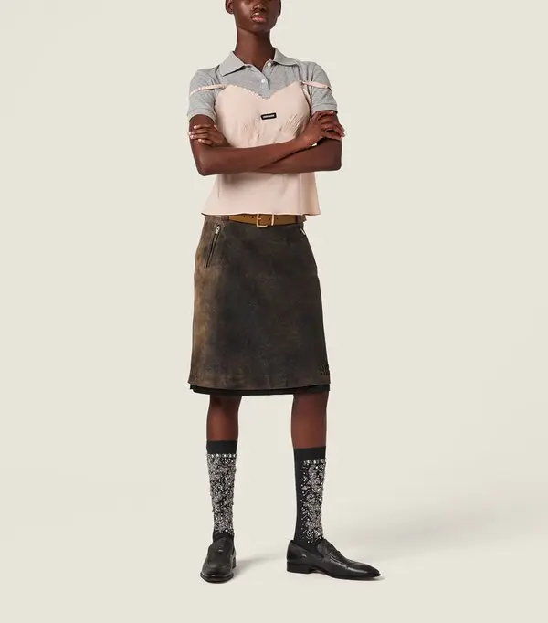 Miu Miu Silk And Cotton Layered Tank Polo Shirt