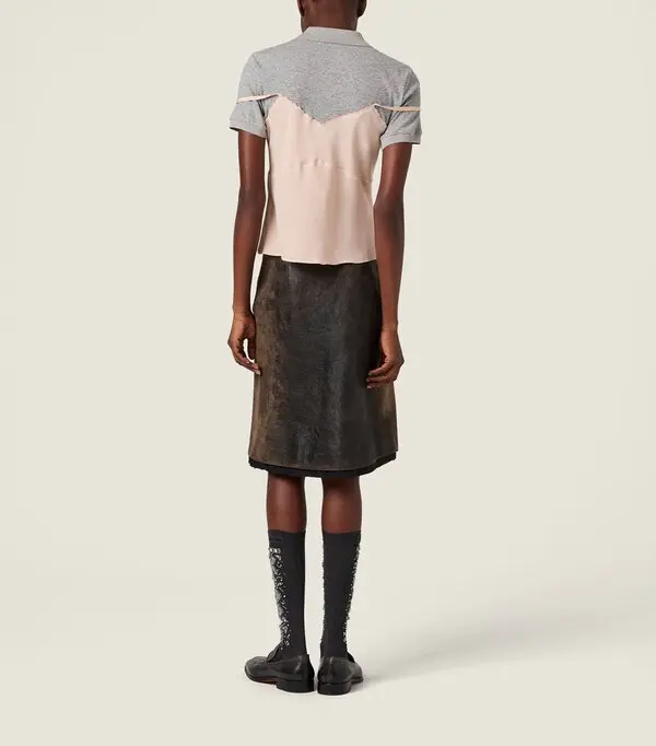 Miu Miu Silk And Cotton Layered Tank Polo Shirt