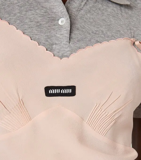Miu Miu Silk And Cotton Layered Tank Polo Shirt