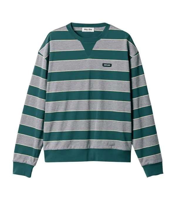 Miu Miu Cotton Striped Sweatshirt