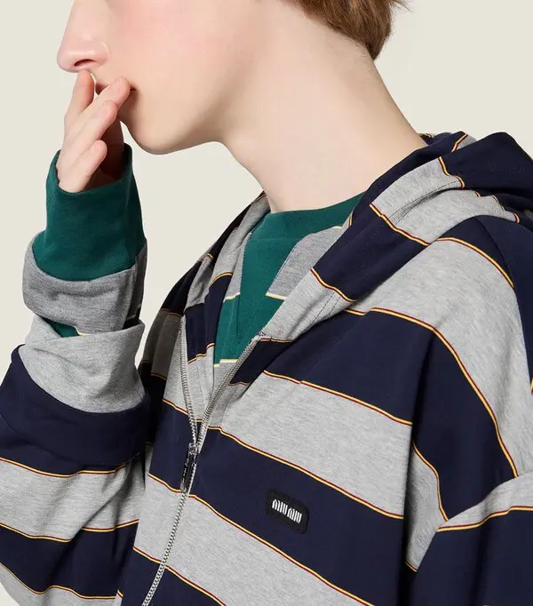 Miu Miu Cotton Striped Sweatshirt