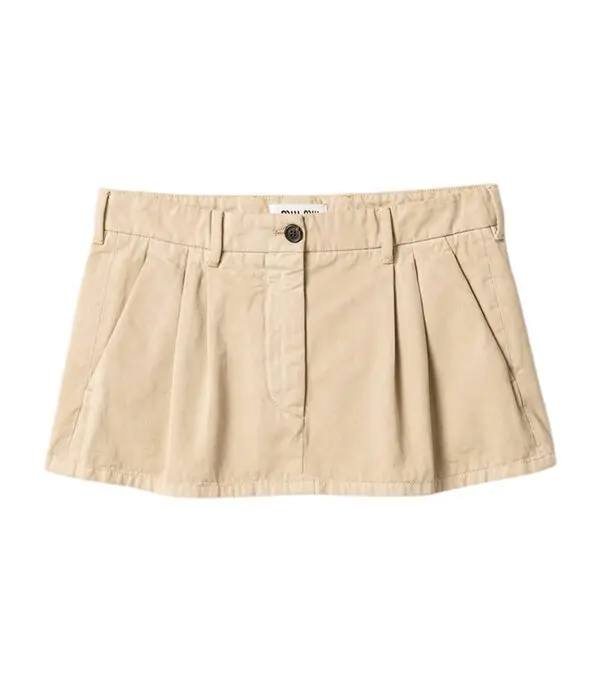Miu Miu Cotton Gabardine Mini Skirt