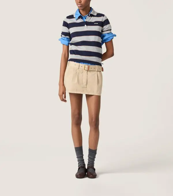 Miu Miu Cotton Gabardine Mini Skirt