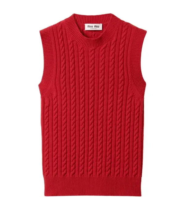 Miu Miu Cashmere Cable-knit Vest