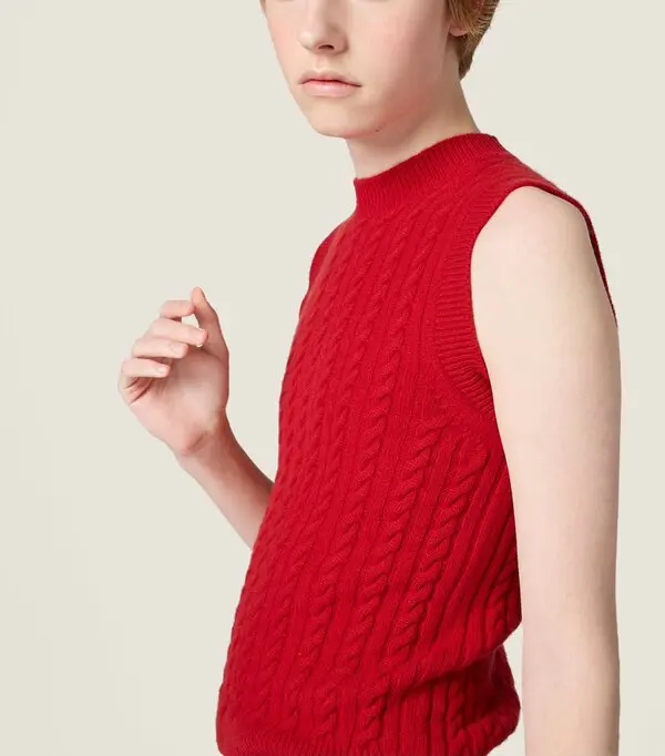 Miu Miu Cashmere Cable-knit Vest