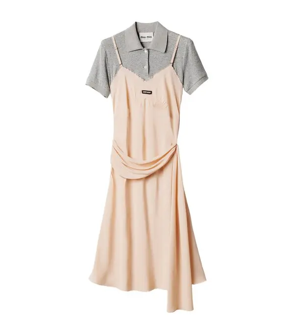 Miu Miu Silk-cotton Layered Midi Dress