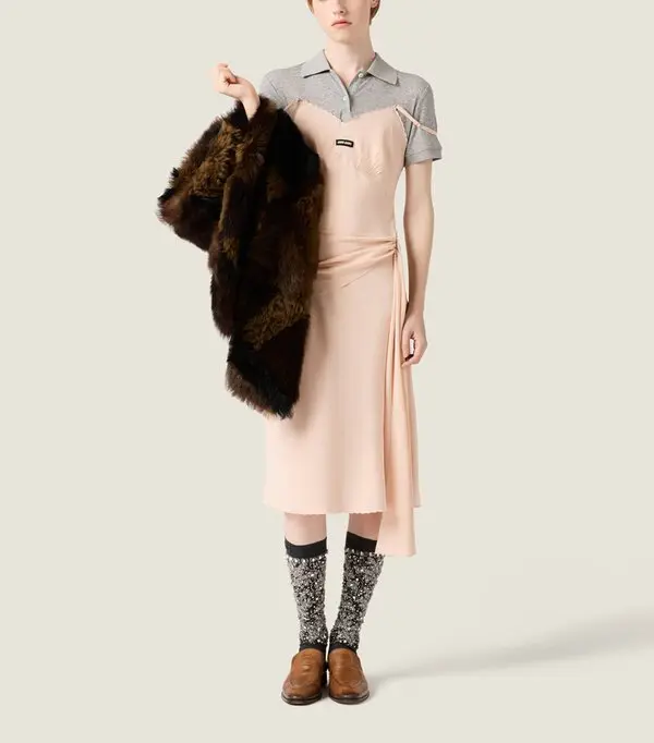 Miu Miu Silk-cotton Layered Midi Dress