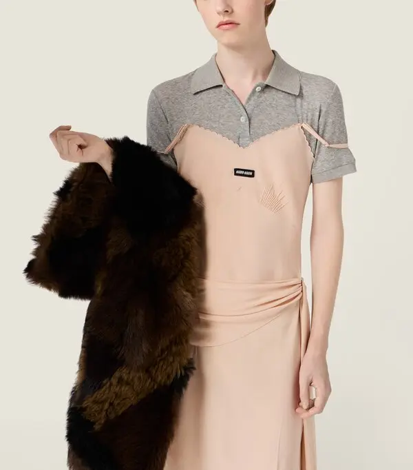 Miu Miu Silk-cotton Layered Midi Dress