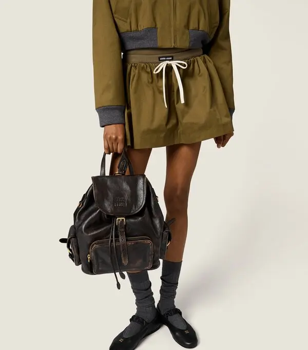 Miu Miu Cotton Satin Mini Skirt