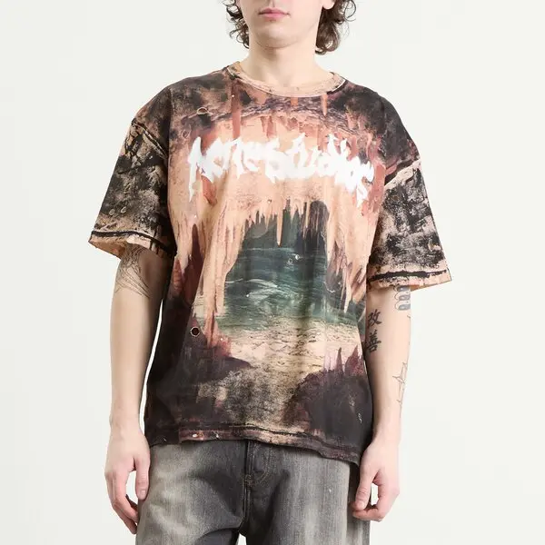Acne Studios Cave Print T-shirt - Black/rust Brown