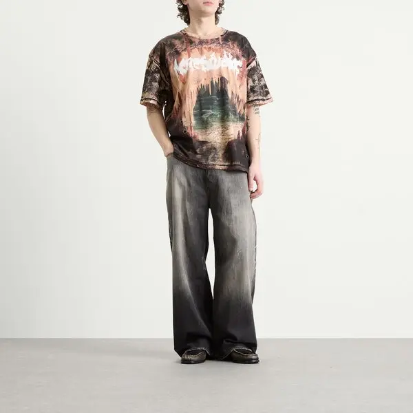 Acne Studios Cave Print T-shirt - Black/rust Brown