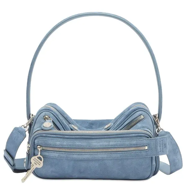 Acne Studios Camero Party Suede Bag - Denim Blue