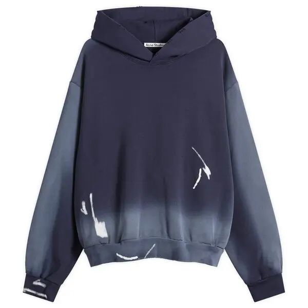 Acne Studios Bow Spray Print Hoodie - Navy Blue