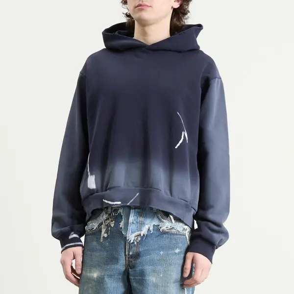 Acne Studios Bow Spray Print Hoodie - Navy Blue