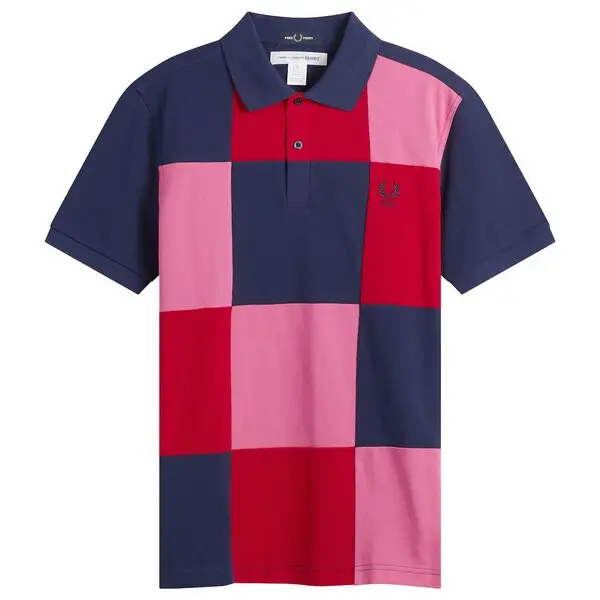 Comme Des Garçons X Fred Perry Patchwork Polo - Navy X Mix