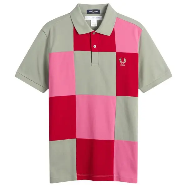 Comme Des Garçons X Fred Perry Patchwork Polo - Kahki X Mix